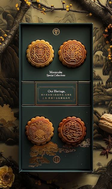 Chinese Coin Mooncake Box With D Rotation Effect Posh Layou Mid Atumn Festival Web Layout Idea