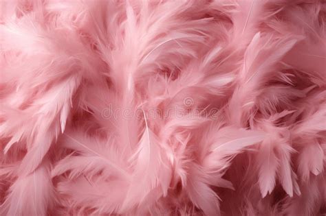 Soft Fluffy Pink Feathers Generate Ai Stock Illustration
