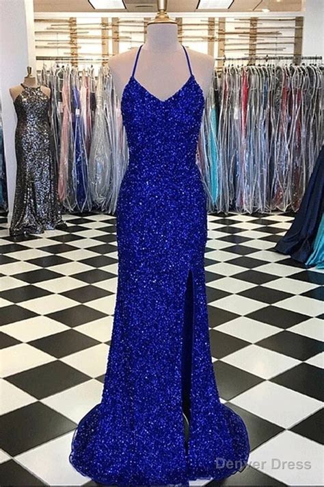 Royal Blue Sequin Mermaid Prom Dress Formal Evening Dresses Denver Dress