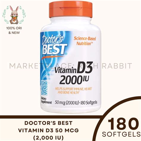 Jual Doctor's Best Vitamin D3 2000 IU 180 Softgels Doctor Dr Dietary ...