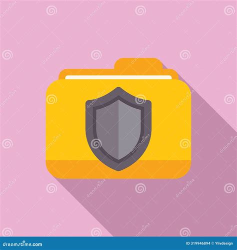 Secure Data Folder Icon On Pink Background Stock Vector Illustration Of Protection Access