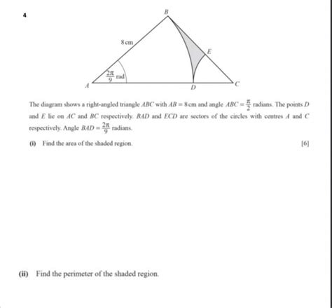 Solved 4 The Diagram Shows A Right Angled Triangle Abc With Ab 8cm