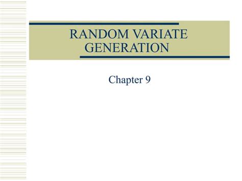 Random Variate Generation Ppt
