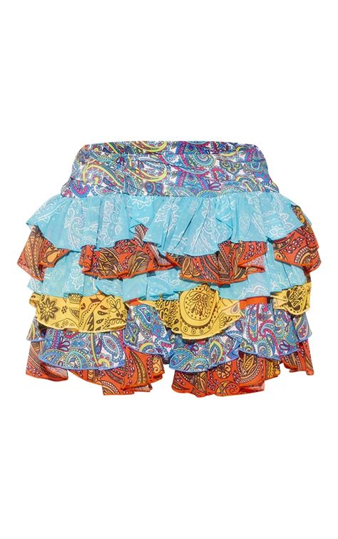 Multi Patchwork Print Rara Mini Skirt Bottoms Prettylittlething