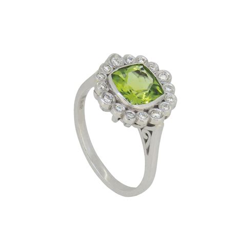 Peridot And Dimaond Set Cluster Ring News Andrew Lamputt Silversmith