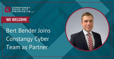 We Are Thrilled To Welcome Bert Bender As A Partner To The Constangy