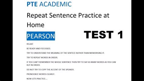 Pte Repeat Sentence Practice Youtube