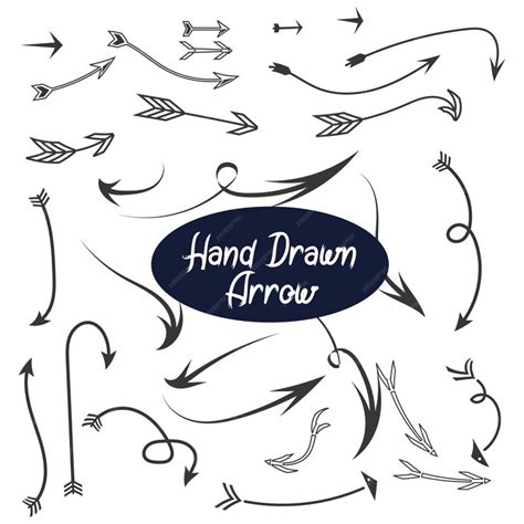 Premium Vector Set Of Hand Drawn Black Arrows Vector Collection