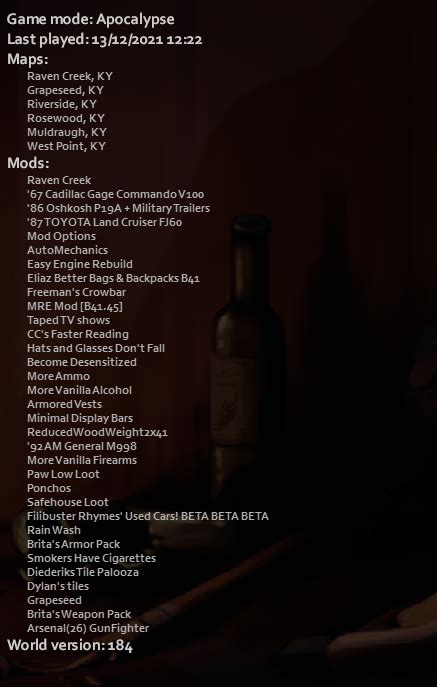 4156iwbums Modlist Included Crashbug Questionconcern In Comments
