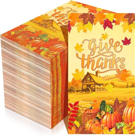 Amazon Karenhi Pieces Thanksgiving Guest Napkins Ply Disposable Paper Napkins Autumn