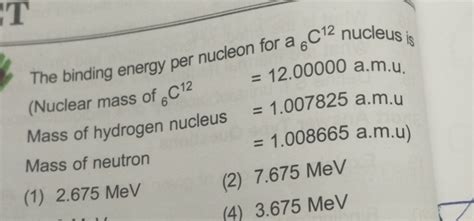 The Binding Energy Per Nucleon For Mathrm A 6 Mathrm C