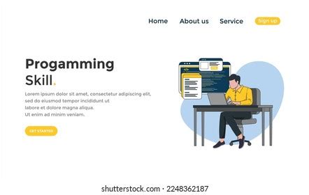 Programming Skill Concept Web Engineer Work Stock Vector Royalty Free Shutterstock