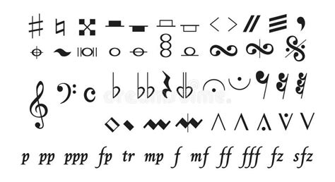 Collection Of Various Musical Notation Symbols Stock Vector Illustration Of Signs Quarter