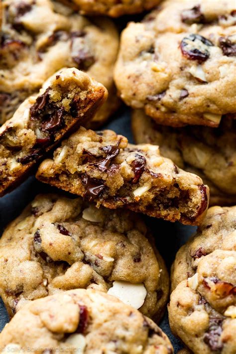 Dark Chocolate Cranberry Almond Cookies Sallys Baking Addiction