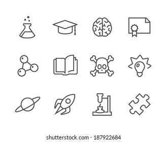Simple Set Science Related Vector Icons Stock Vector Royalty Free
