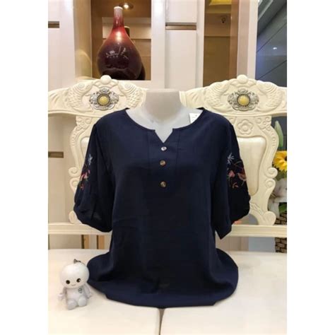 New Style Bangkok Fashion Floral Embroidery Plus Size Blouse 1007