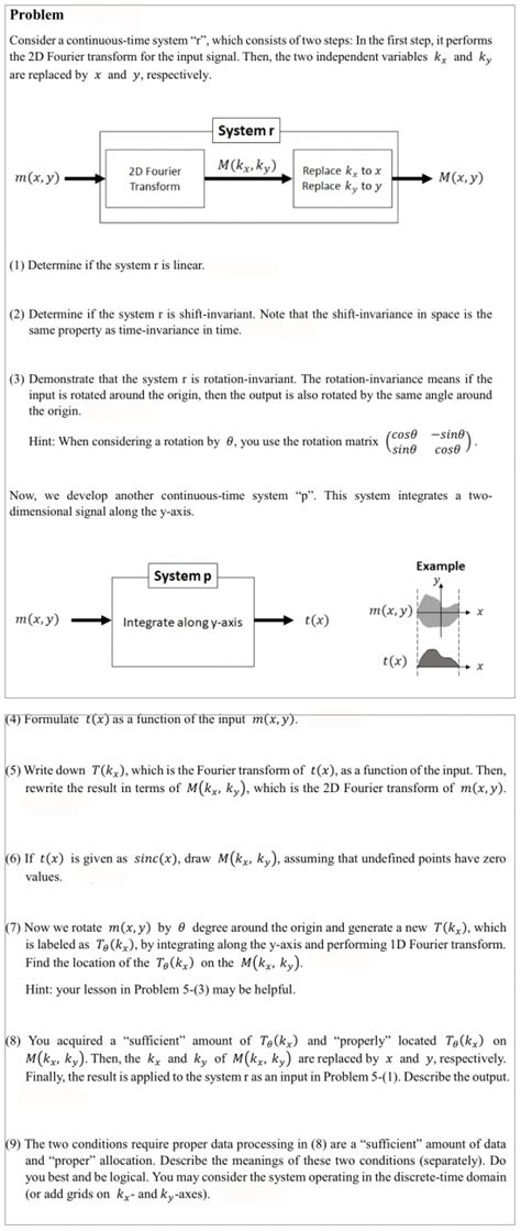 Problem Consider A Continuous Time System Y Which