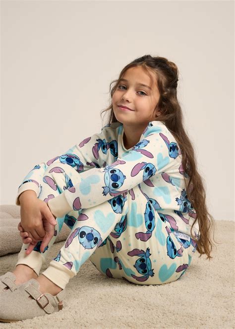 Disney Stitch Girls Fleece Pyjama Set Matalan