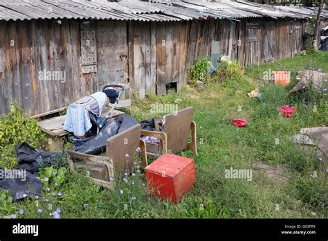 Vilnius Lithuania August 22 2015 The Gipsy Slums And Sheds In The