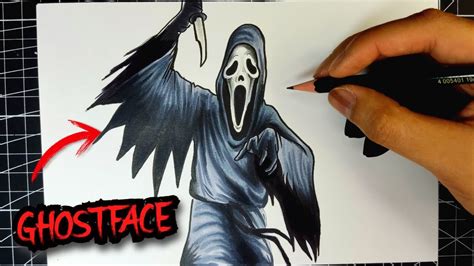 cómo DIBUJAR A GHOSTFACE SCREAM FACIL PASO A PASO how to draw