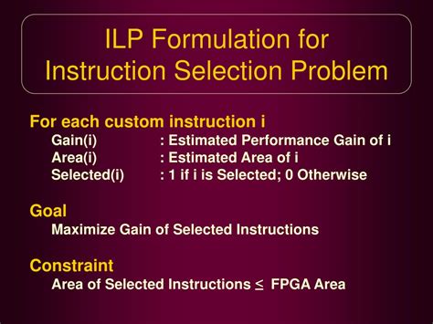 Ppt Area Efficient Instruction Set Synthesis For Reconfigurable System On Chip Designs