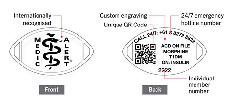 MedicAlert QR Code Engraved Medical ID Jewellery