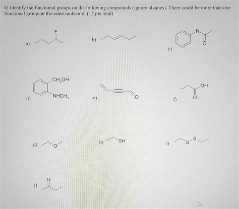 Solved Identify The Functional Groups On The Following Chegg