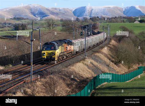 Colas Rail Freight Class 70 Diesel Locomotive 70806 Hauling A Freight