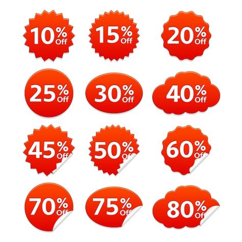 Premium Vector Discount Stickers Set Vector