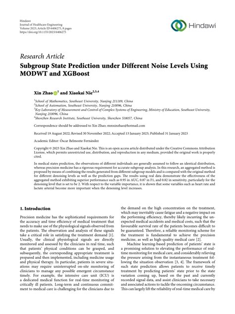 Pdf Subgroup State Prediction Under Different Noise Levels Using