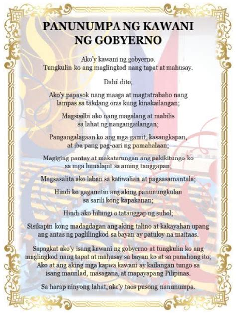 Panunumpa Ng Kawani Ng Gobyerno Pdf