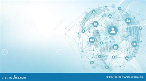 Global Network Connection Concept Big Data Visualization Stock Illustration Illustration Of