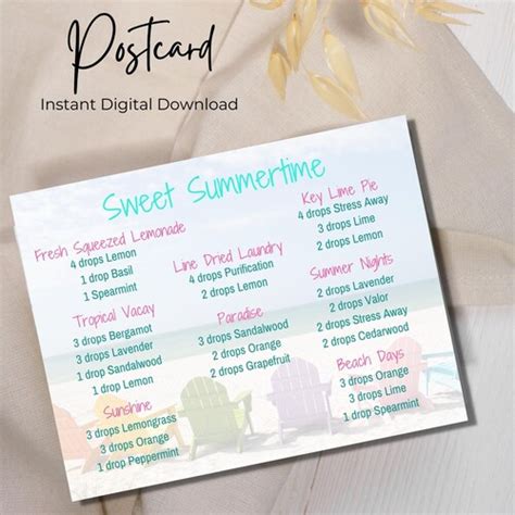 Summer Diffuser Blend Postcard Etsy
