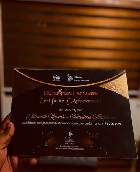 Adwaith Anish Kumar On Linkedin Bestperformer Libertygeneralinsurance Libertymutual Sales