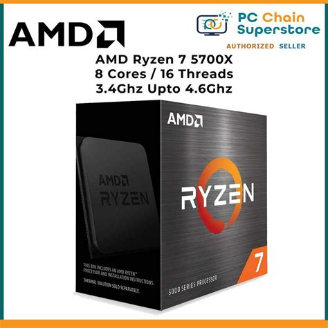 Amd Ryzen 7 5700x 5700x3d 8 Cores 16 Threads Unlocked Am4 Desktop Cpu