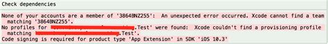Ios An Unexpected Error Occurred Xcode Cannot Find A Team Matching