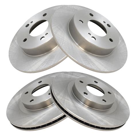 Trq® Bra13945 Plain Vented Front And Rear Disc Brake Rotors
