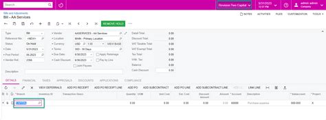 Recently Acumatica Stopped Defaulting The Branch On The Ap Bill Screen