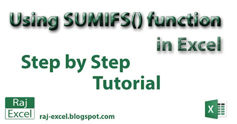Raj Excel Using Of SUMIFS Function In Excel