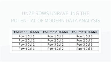 Unze Rows Unraveling The Potential Of Modern Data Analysis Excel