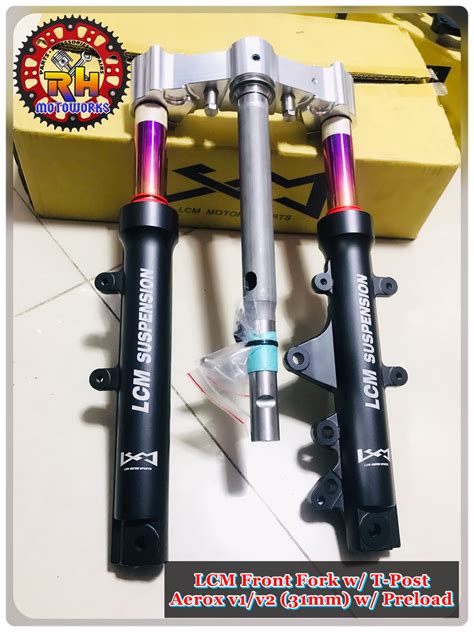 LCM Front Shock For Aerox W T Post 31mm With PRELOAD ADJUSTER