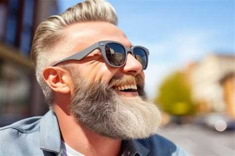 Premium Ai Image Portrait Cheerful Joyful Caucasian Senior Mature Man