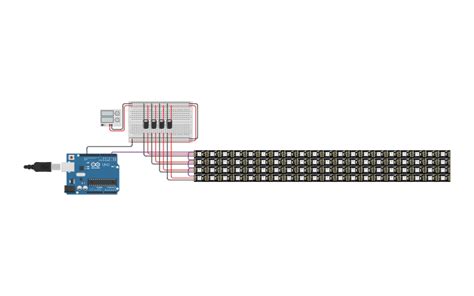 Circuit Design Test Néopixel Stripled Tinkercad