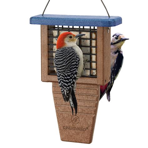Kingsyard Recycled Plastic Suet Bird Feeder Tail Prop Suet Feeder For