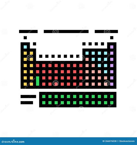 Illustrazione Vettoriale Dellicona A Colori Della Tabella Periodica