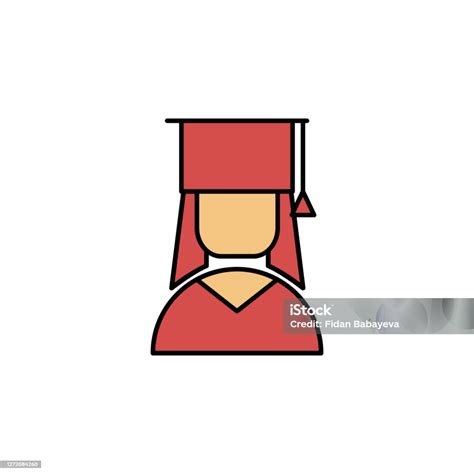 畢業 女人圖示教育插圖的元素標誌和符號可用於網路徽標移動應用程式ui白色背景的 Ux向量圖形及更多businesswear圖片