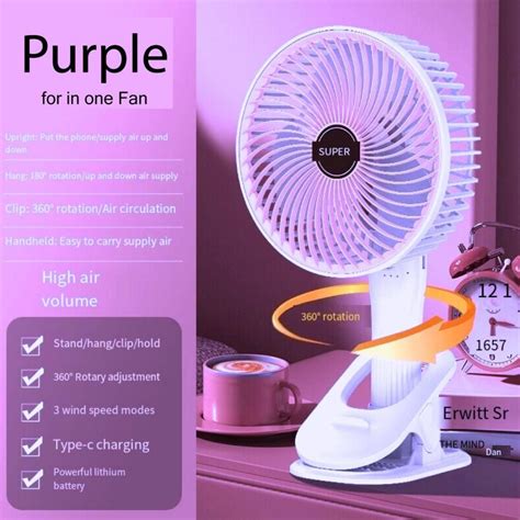 พร้อมส่ง พัดลมแบบหนีบ พัดลมชาร์จไฟได้ ระบายความร้อน แบบพกพา พัดลมตั้งโต๊ะ พกพา ไร้สายแบบพกพา พัด