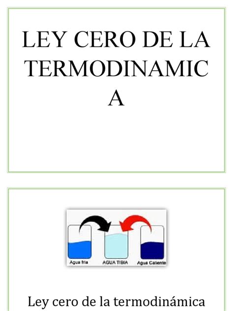 Ley Cero De La Termodinamica Pdf