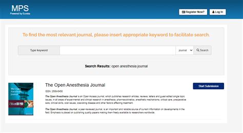 The Open Anesthesia Journal Bentham Manuscript Processing System