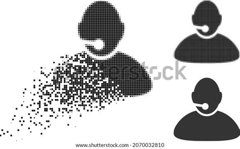 Erosion Dotted Operator Icon Halftone Version Stock Vector Royalty